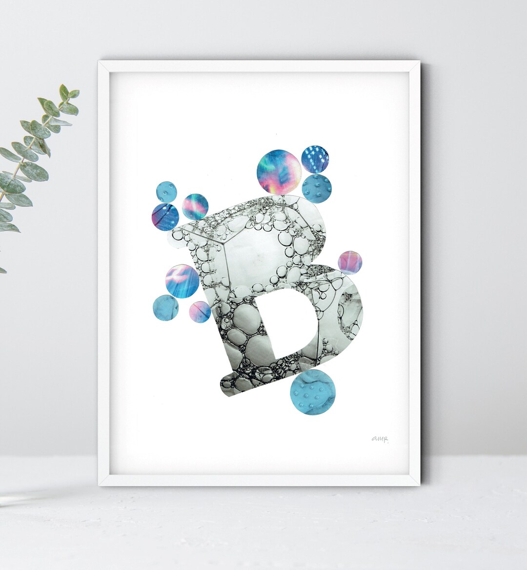 The Letter b Art Print, Monogram Letter, Nursery Art, Kids Room Art ...