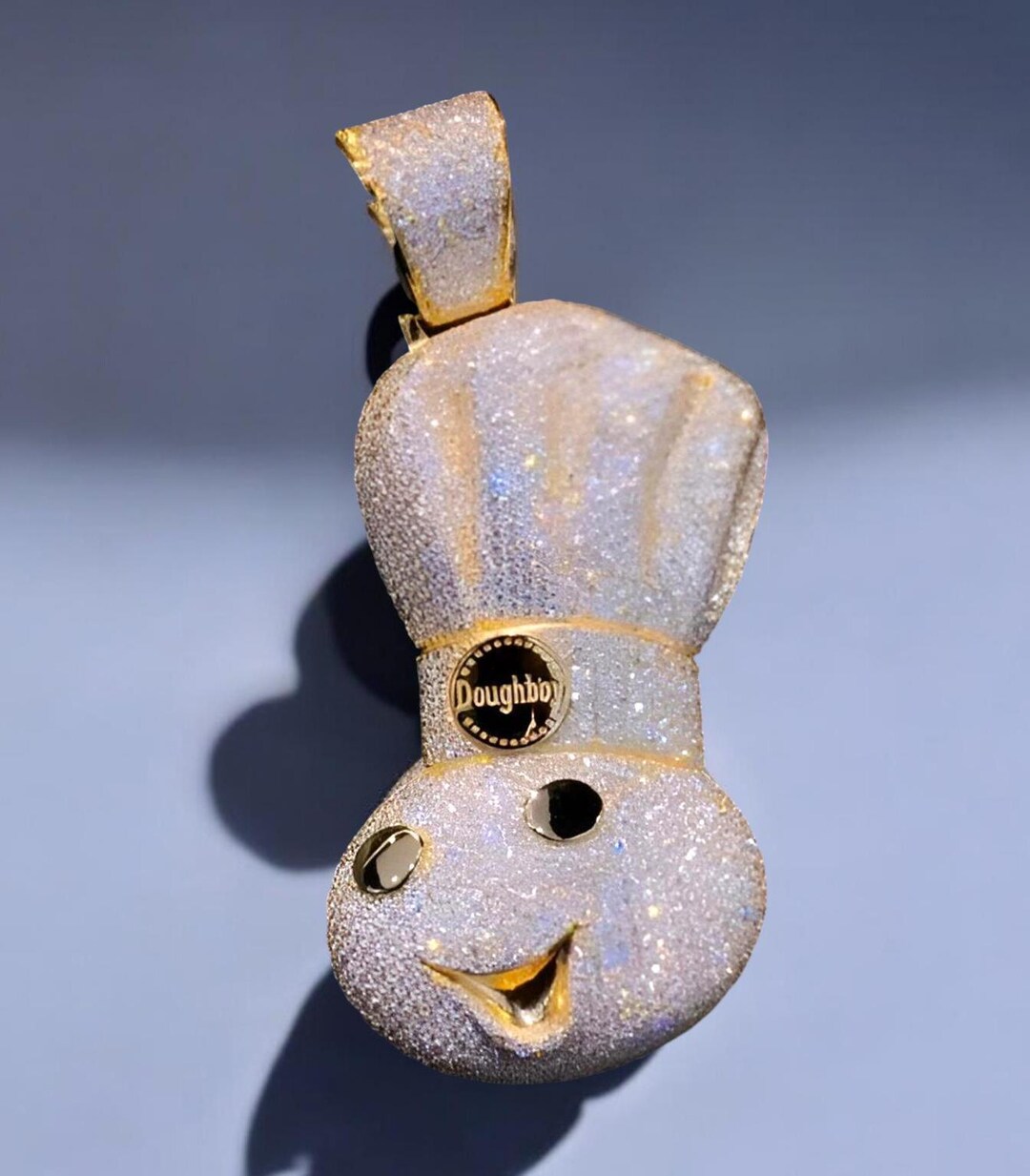 Customized Hip Hop Pendant for Men, Cute Cartoon Doughboy Pendant, 14K ...