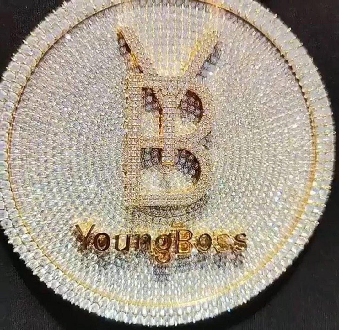 Custom Made 4 CT Moissanite/ Diamond, Hip Hop Men's YB "young Boss ...