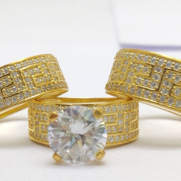 Engagement Trio Ring Set - Etsy