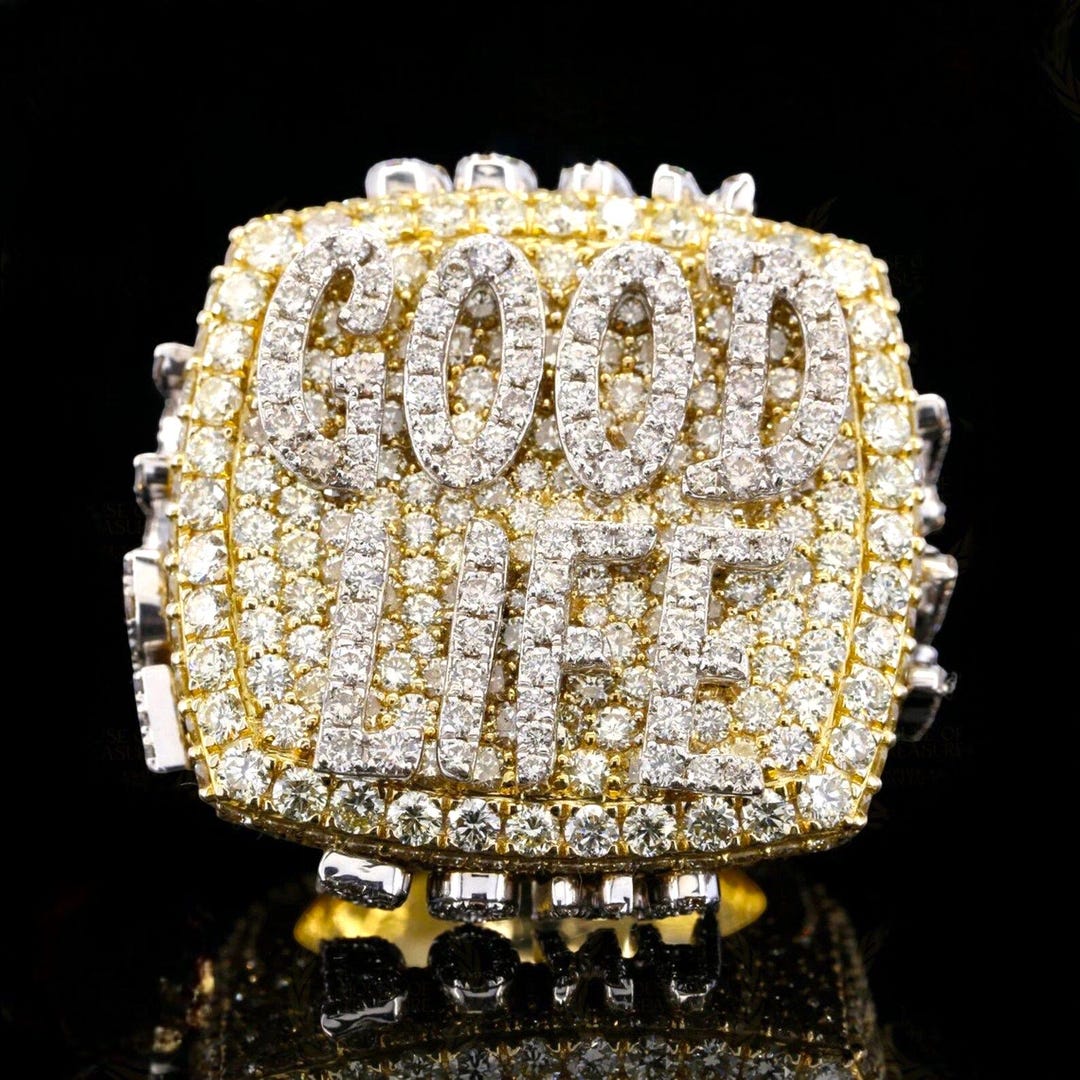 Customized Letter Ring, Fully Iced Out Rapper Ring, Hip Hop Diamond ...