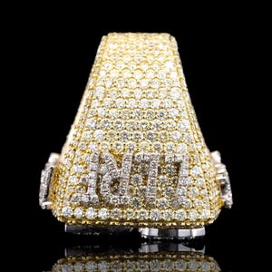 Customized Letter Ring, Fully Iced Out Rapper Ring, Hip Hop Diamond ...