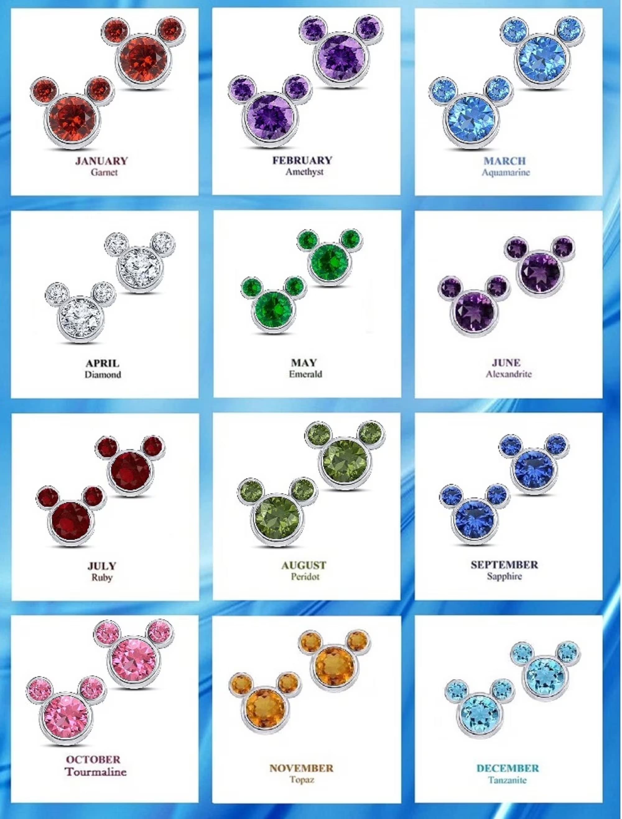 Mickey mouse earrings birthstone Etsy Osterreich