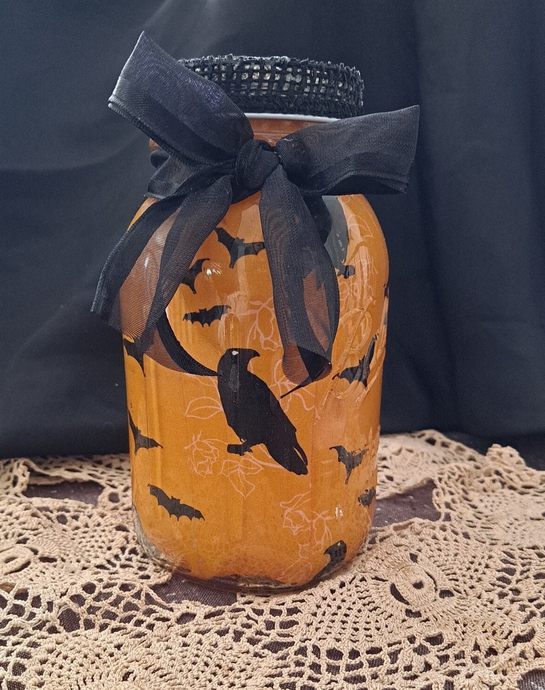 Mason Jar "black Crow" - Etsy