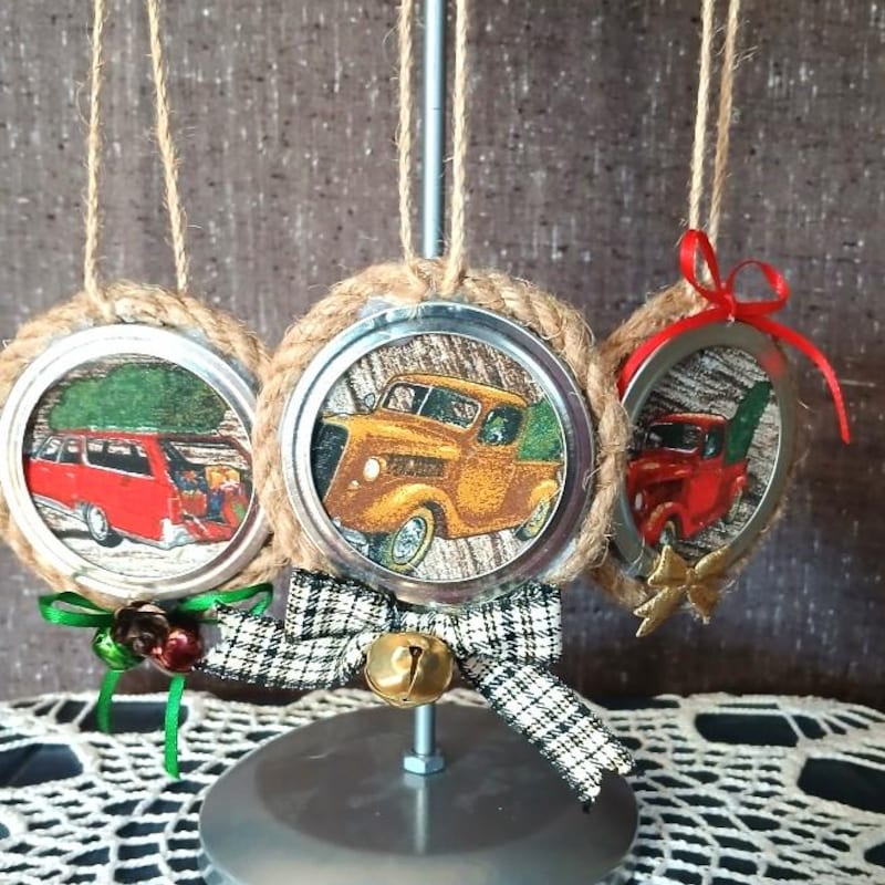 Mason Jar Lid Ornaments - Etsy