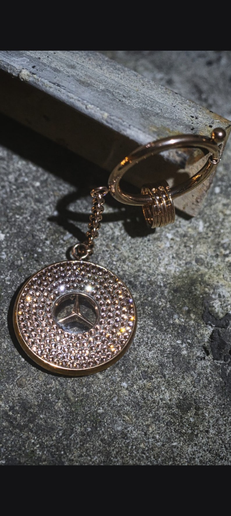 Original OEM Mercedes Benz | Keychain Logo Star Emblem Badge, Rose Gold ...