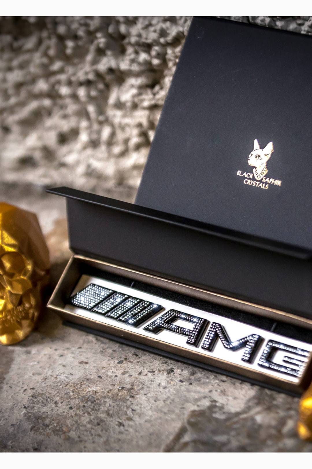 Original OEM Mercedes Benz Logo AMG Writing Emblem Batch Black Refined ...