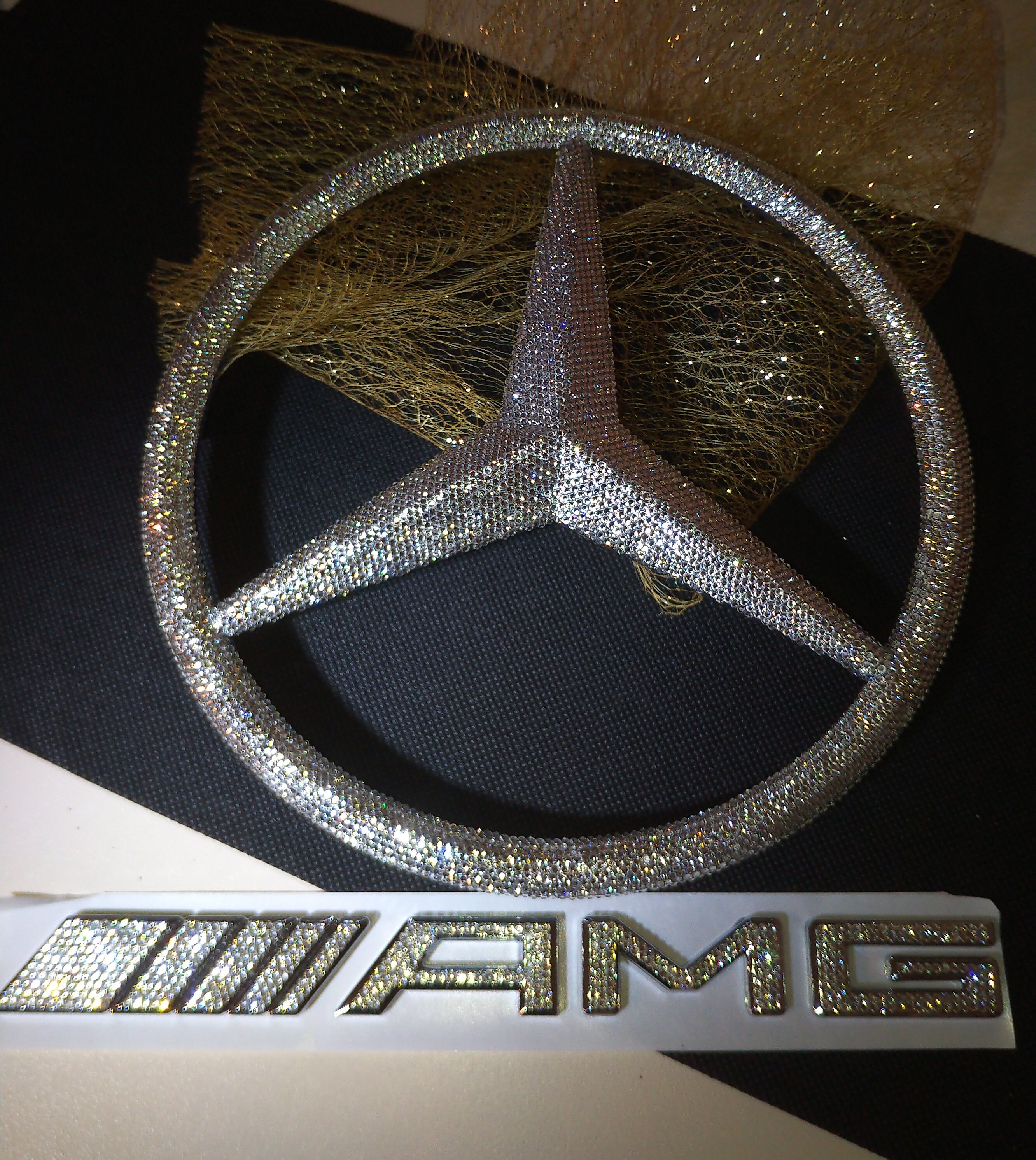 Original OEM Mercedes Benz Logo Front Grille Emblem Batch Star With ...