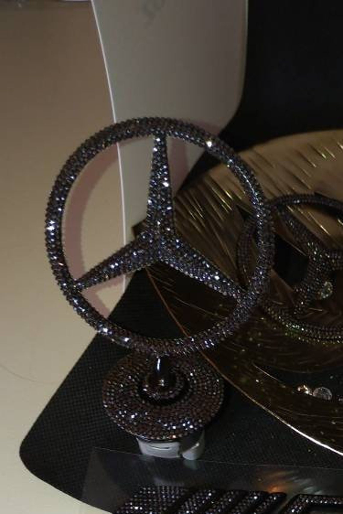 Original OEM Mercedes Benz Logo Hood Emblem Standing Star in Black or ...