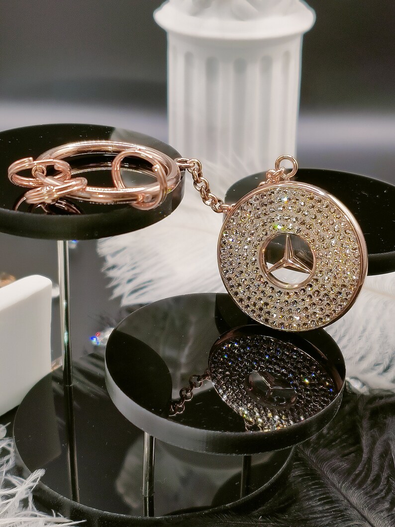 Original OEM Mercedes Benz Keychain Logo Star Emblem Badge Rose Gold ...