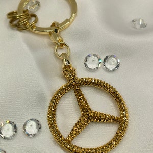 Original OEM Mercedes Benz | Keychain Logo Star Emblem Batch | Gold ...