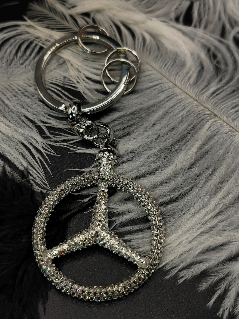 Original OEM Mercedes Benz | Keychain Logo Star Emblem Batch | Silver ...