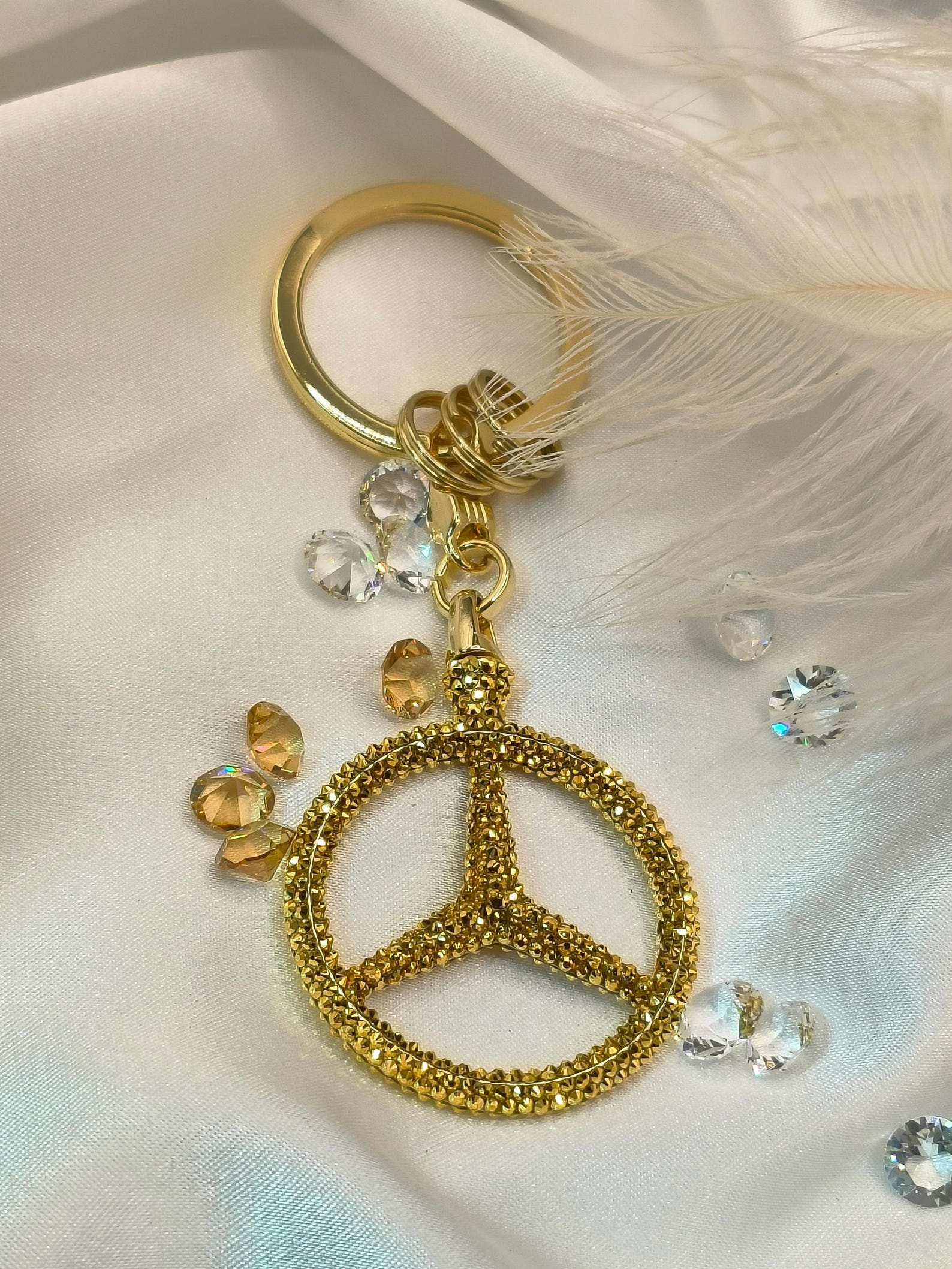 Original OEM Mercedes Benz | Keychain Logo Star Emblem Batch | Gold ...