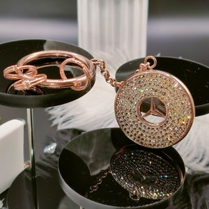 Original OEM Mercedes Benz | Keychain Logo Star Emblem Badge, Rose Gold ...