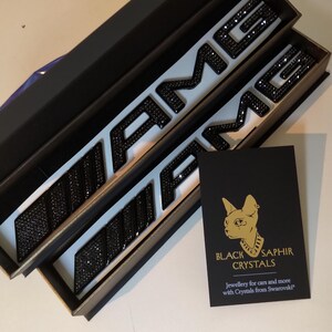 Original OEM | Mercedes Benz Logo AMG Writing Emblem Batch Black ...