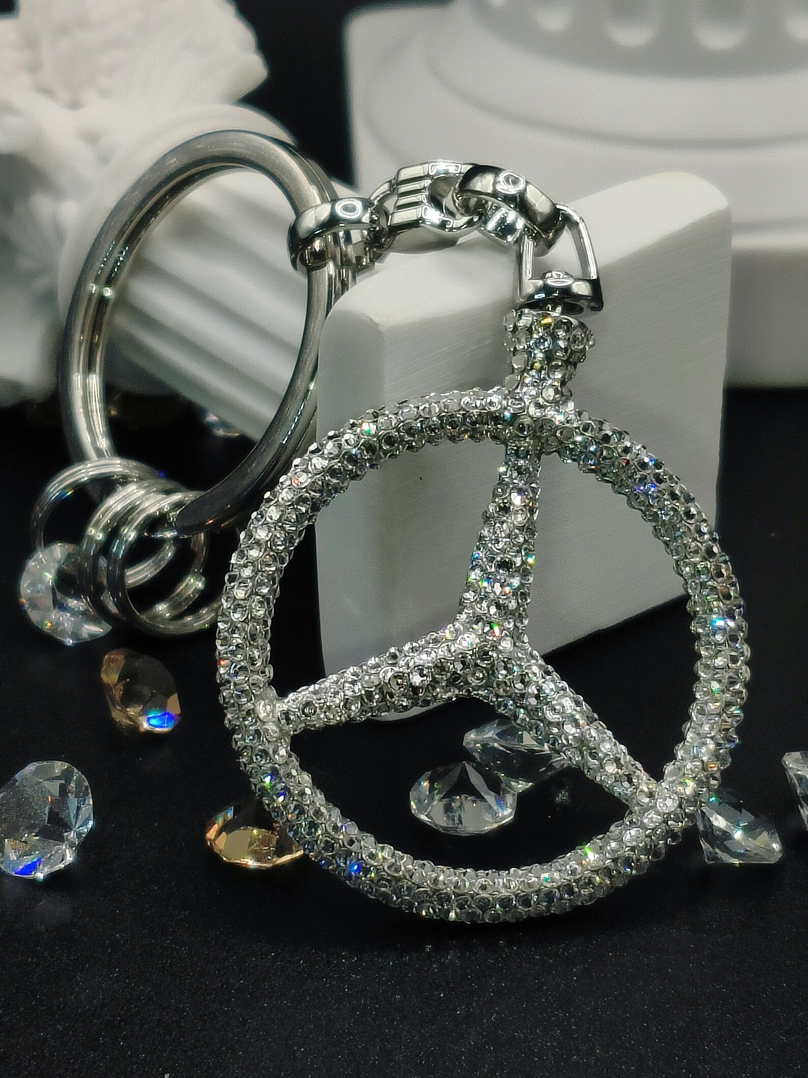 Original OEM Mercedes Benz | Keychain Logo Star Emblem Batch | Silver ...