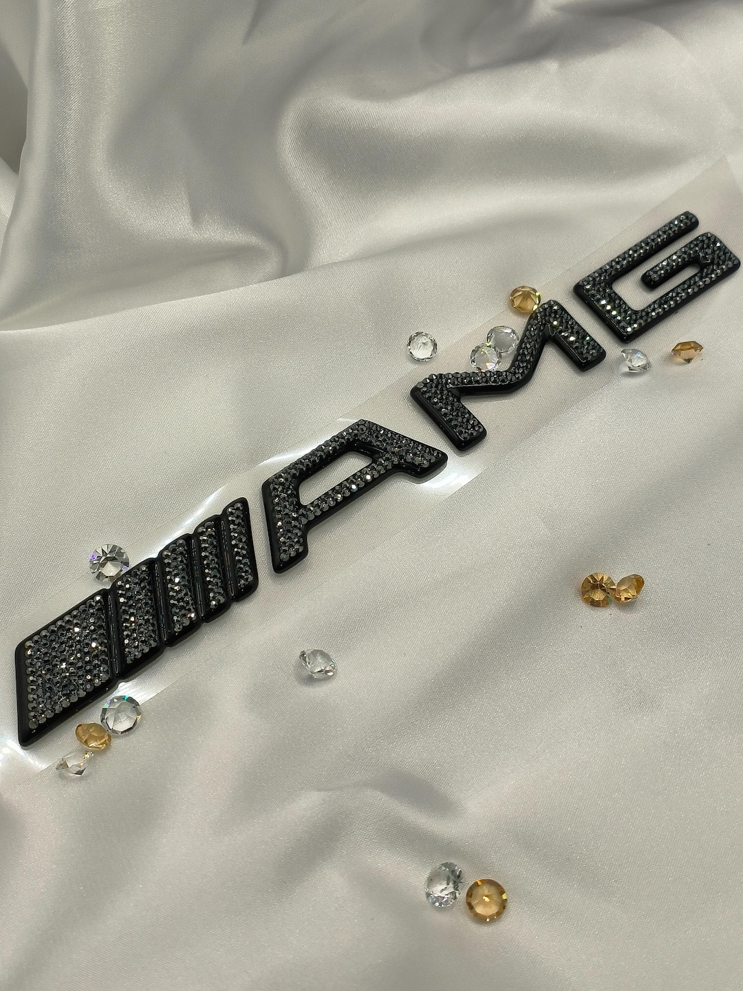 Original OEM | Mercedes Benz Logo AMG Writing Emblem Batch Black ...