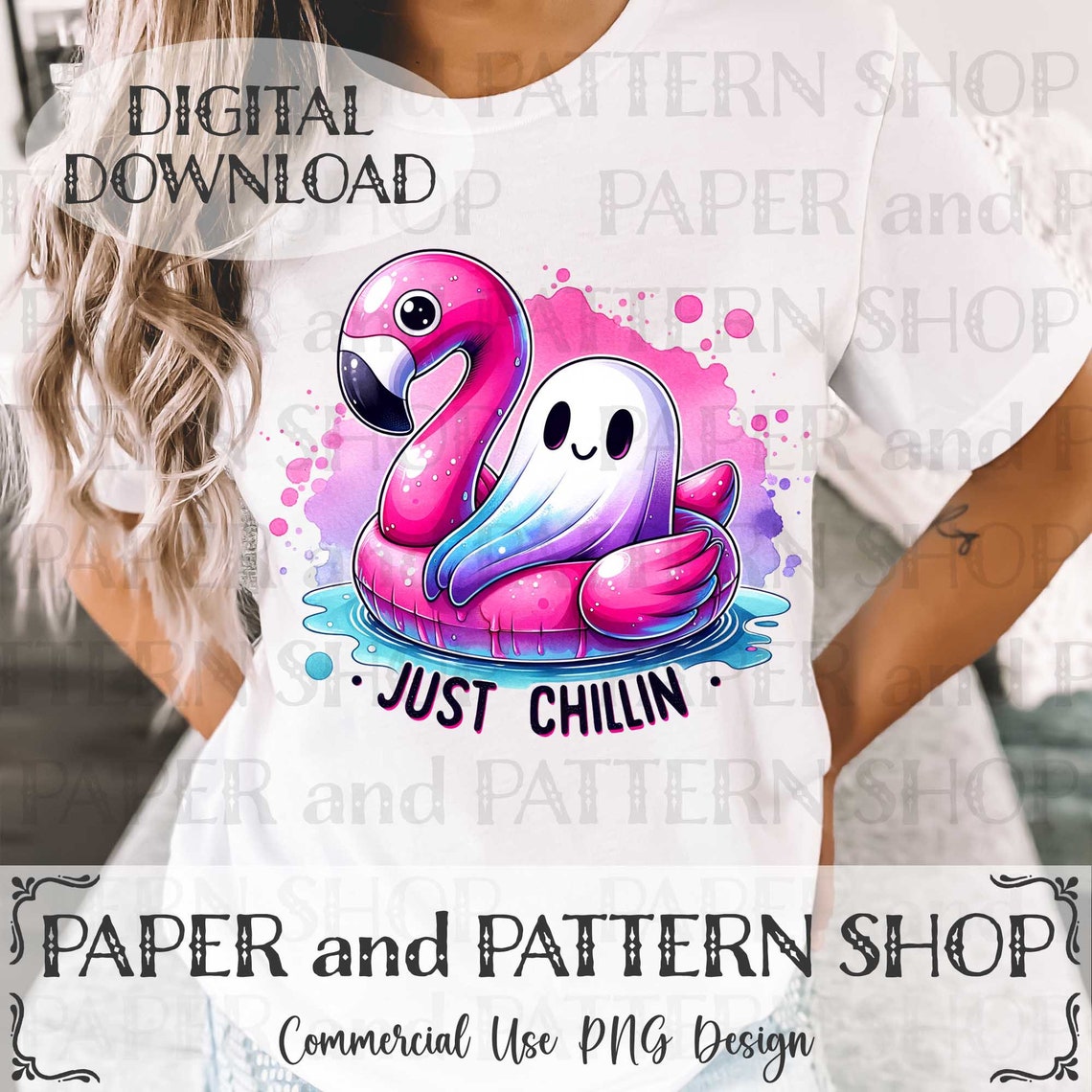 Just Chillin PNG, Summerween Png, Cute Summer Ghost Png, Sassy Skeleton ...