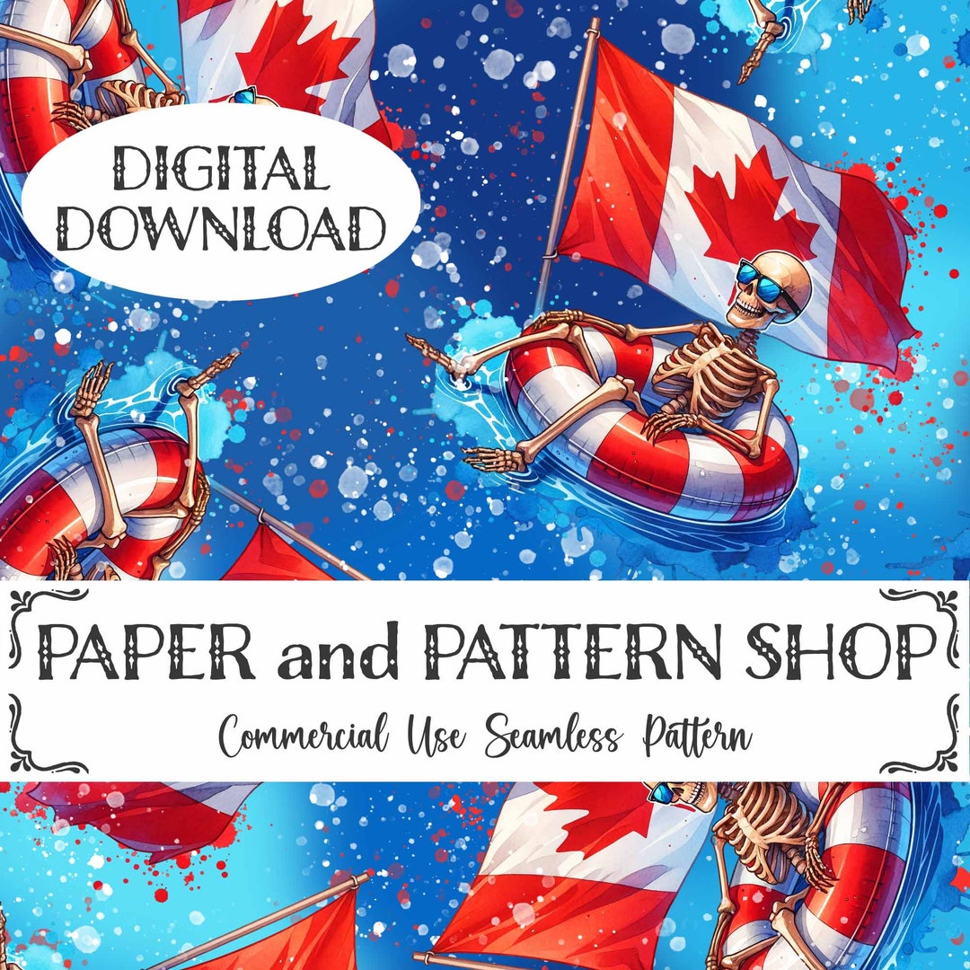 Canadian Skeleton Seamless Pattern, Summerween Seamless,patriotic ...
