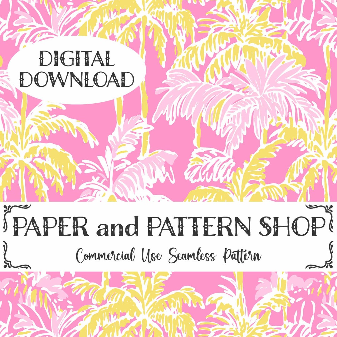 Preppy Tropical Palm Tree Seamless Pattern, Beach Seamless, Preppy ...