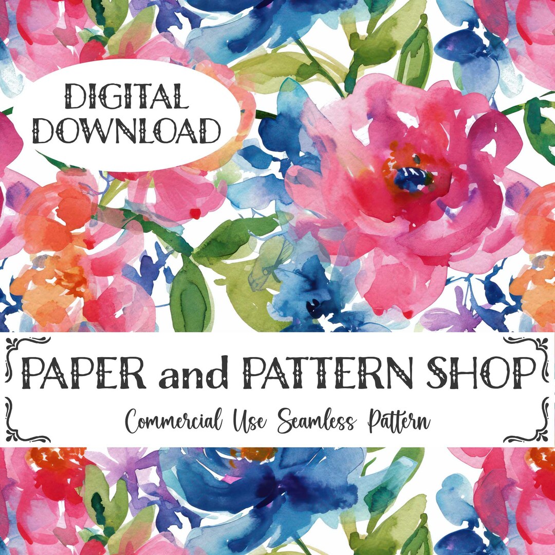 Rainbow Floral Watercolor Seamless Pattern, Abstract Floral Seamless ...