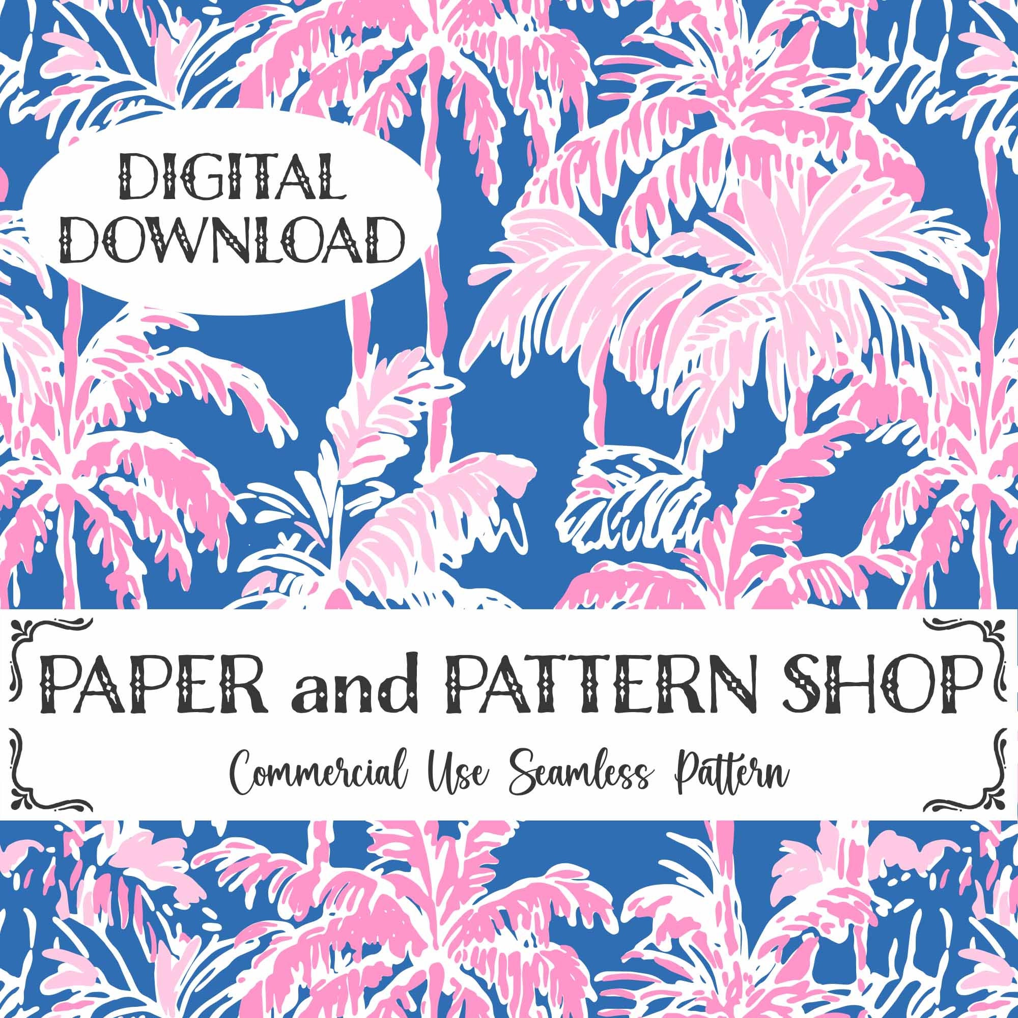 Preppy Tropical Palm Tree Seamless Pattern, Beach Seamless, Preppy ...