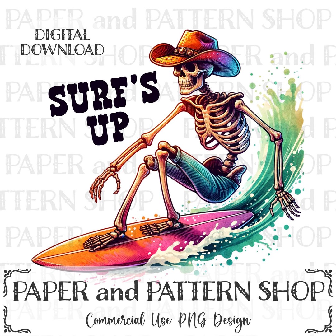 Spooky Summer PNG, Surf's up Cowboy PNG, Summer Cowboy Clipart, Coastal ...