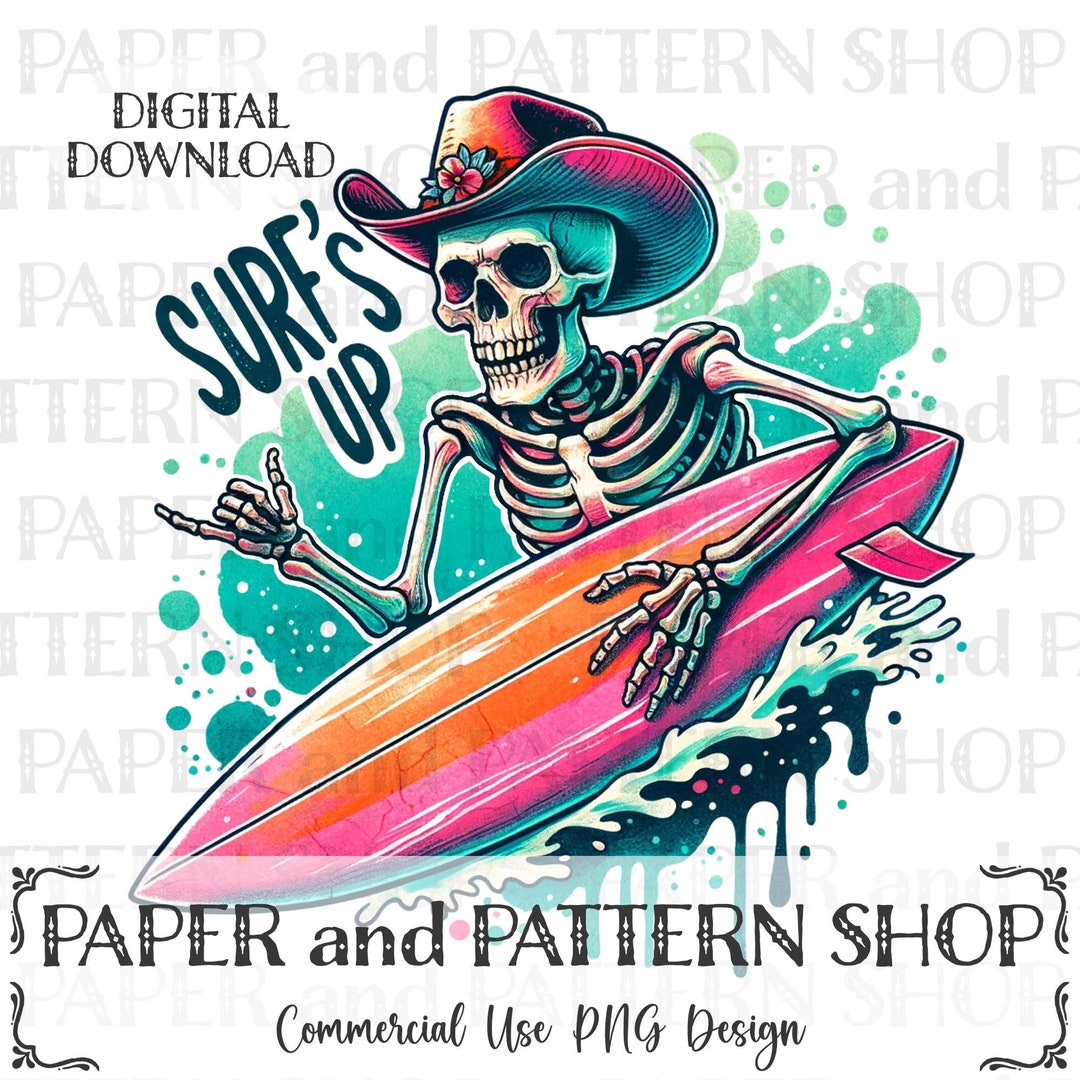 Spooky Summer PNG, Surf's up Cowboy PNG, Summer Cowboy Clipart, Coastal ...