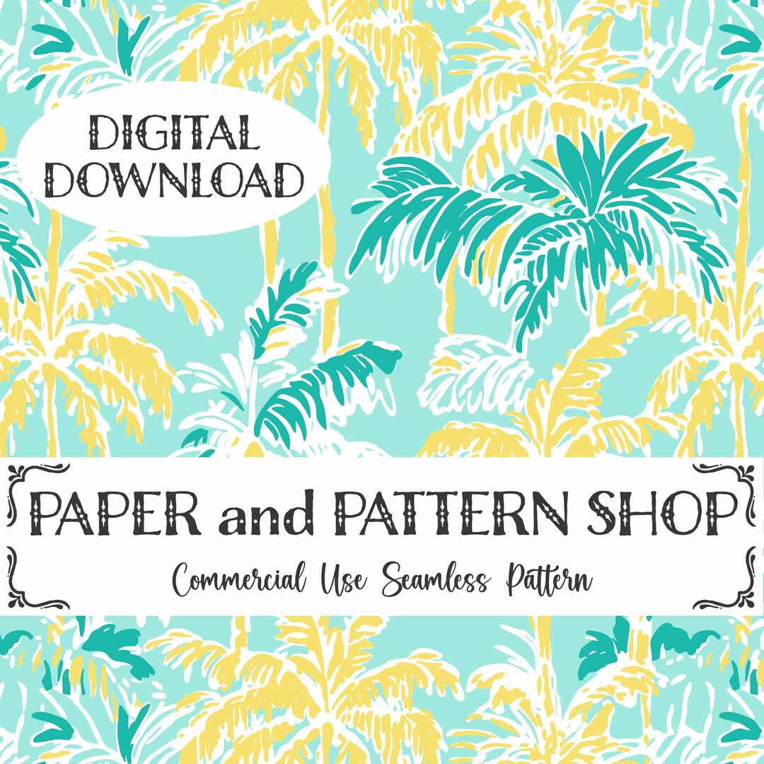 Preppy Tropical Palm Tree Seamless Pattern, Beach Seamless, Preppy ...