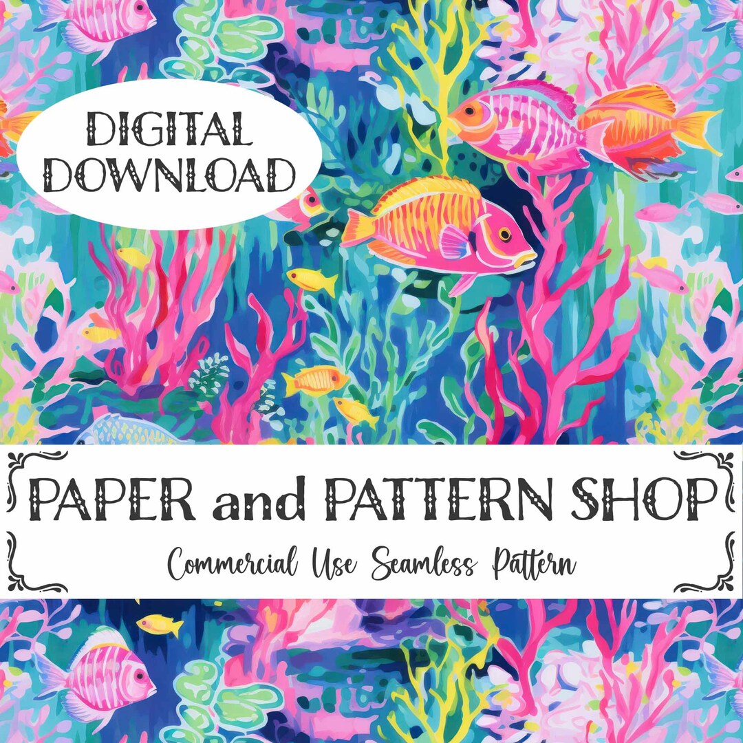Preppy Rainbow Fish Seamless Pattern, Under the Sea Seamless File ...