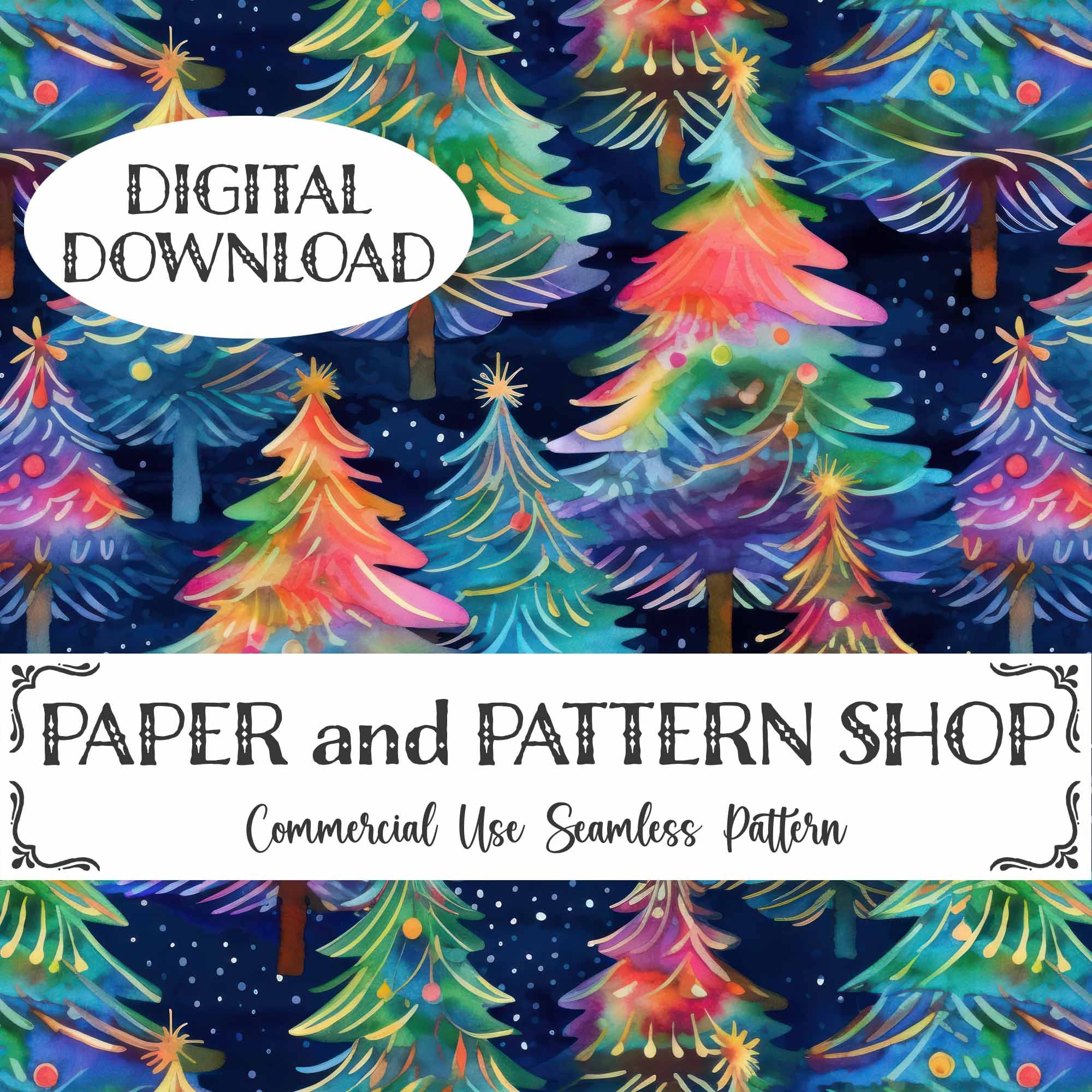 Preppy Rainbow Christmas Tree Seamless Pattern, Christmas Seamless File ...