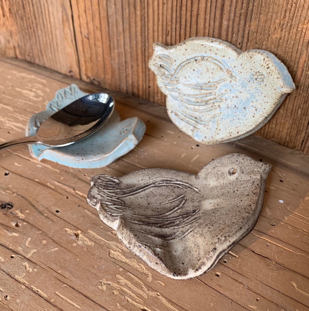 Handcrafted Ceramic Bird Teaspoon Holder - Artisanal Teabag Rest ...