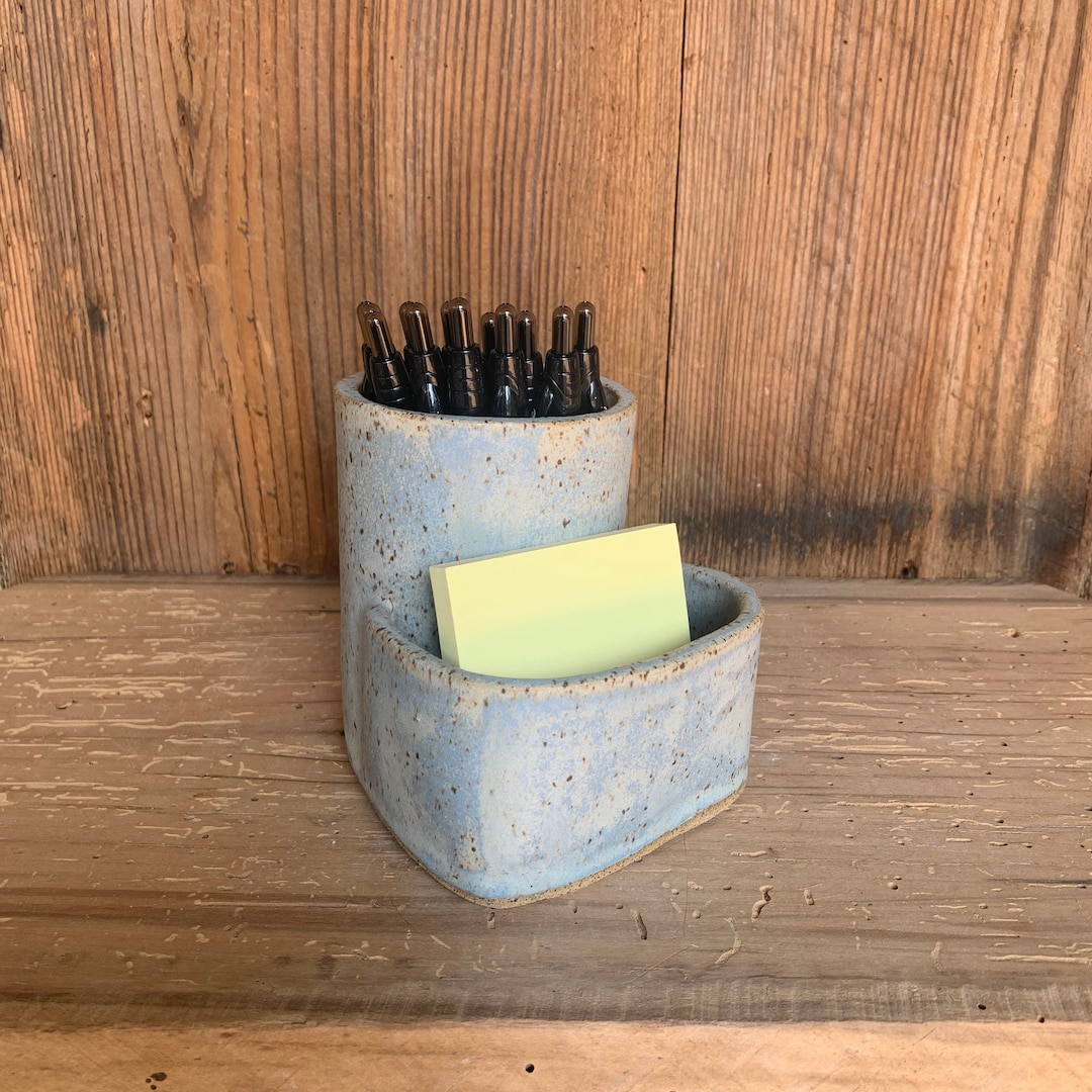 Artisan Ceramic Desk Organizer for Pens and Notes - Ideal Teacher and ...