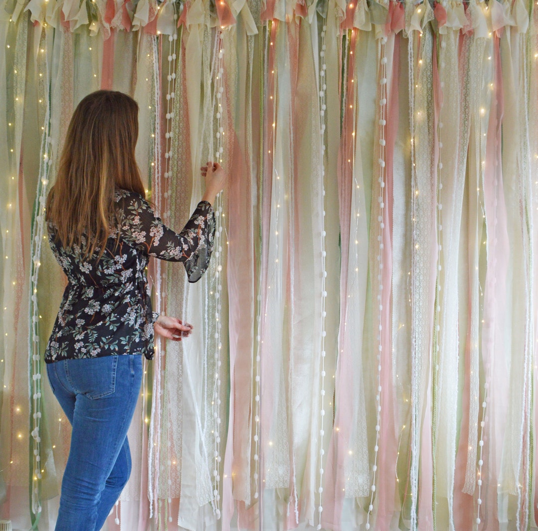 Choose Your Colour Extra Large Fabric Backdrop With Fairy Lights - Etsy UK