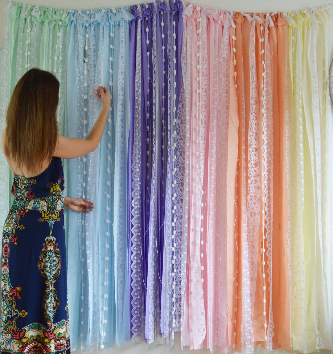 Extra Large Fabric Backdrop in Rainbow Pastels - Etsy