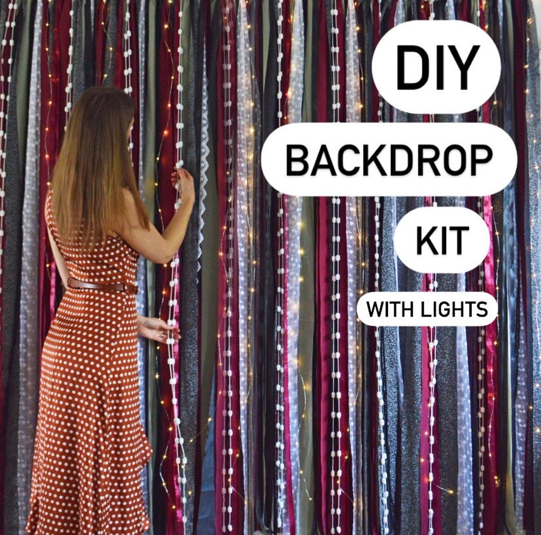 DIY Fabric Backdrop Kit With Fairy Lights - Choose Your Colour - Etsy