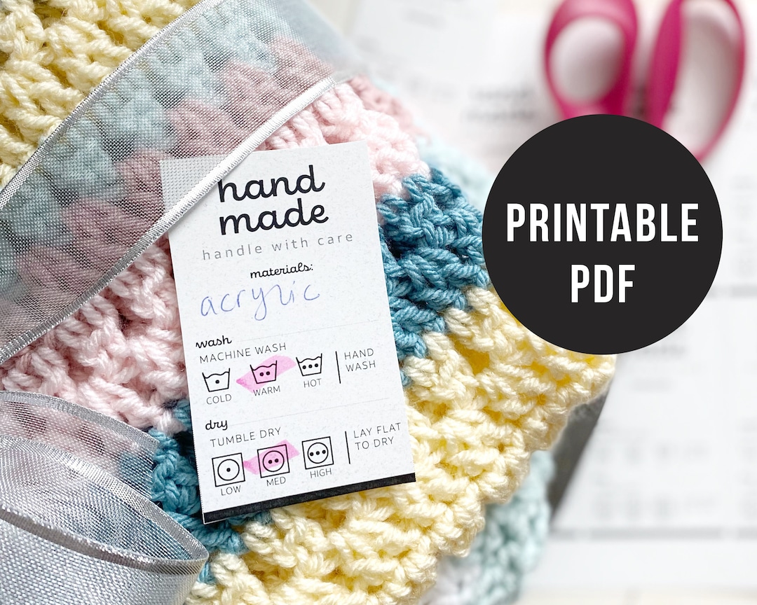 Handmade 'handle With Care' Care-tags Only Printable PDF - Etsy