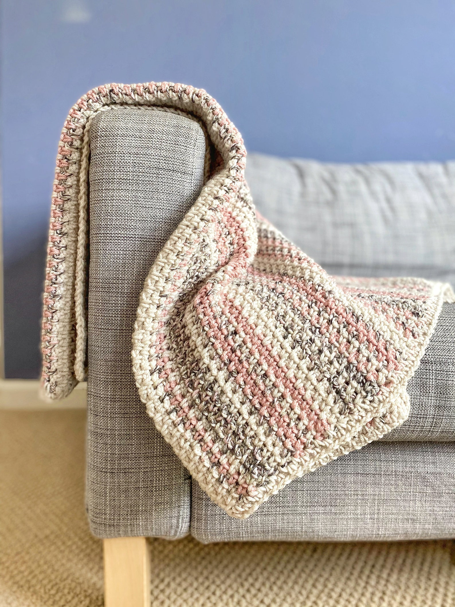 Marble Moss Stitch Blanket Pattern PDF Only Digital - Etsy