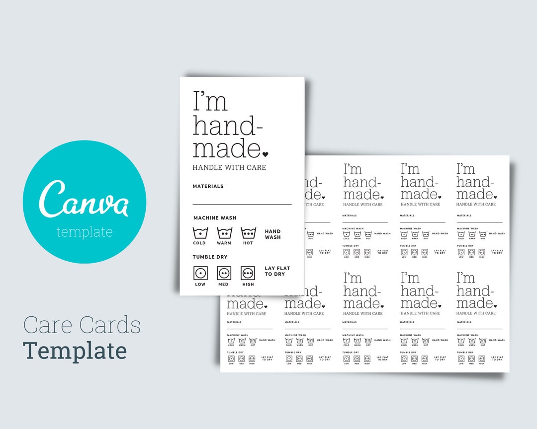I'm Handmade Care Cards Canva Template - Digital Item ONLY - Etsy