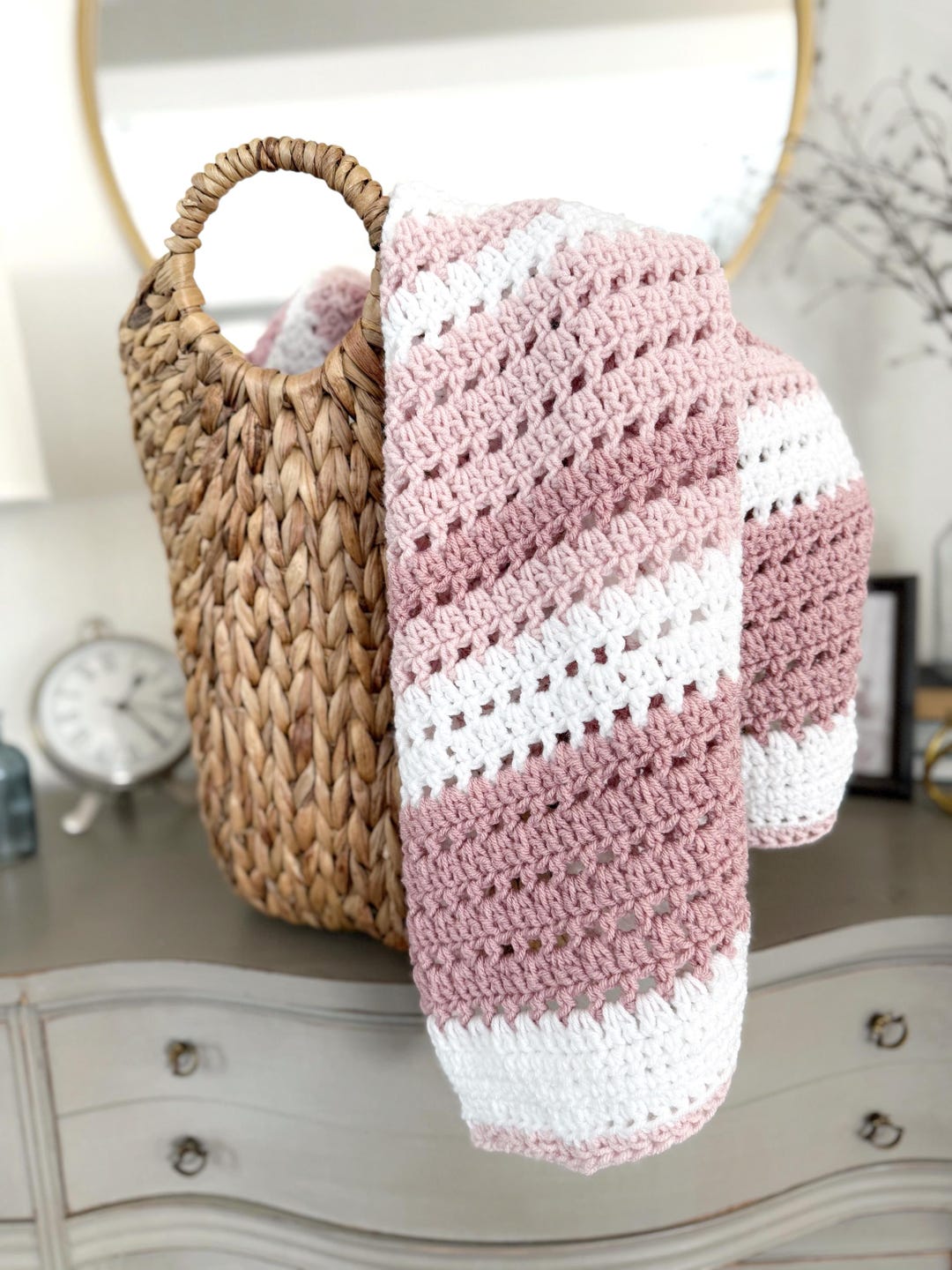 Pink Tones Handmade Crochet Baby Blanket Stroller Blanket - Etsy