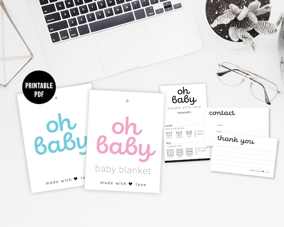 Printable: oh Baby Tags Labels for Knit Crochet Baby | Etsy
