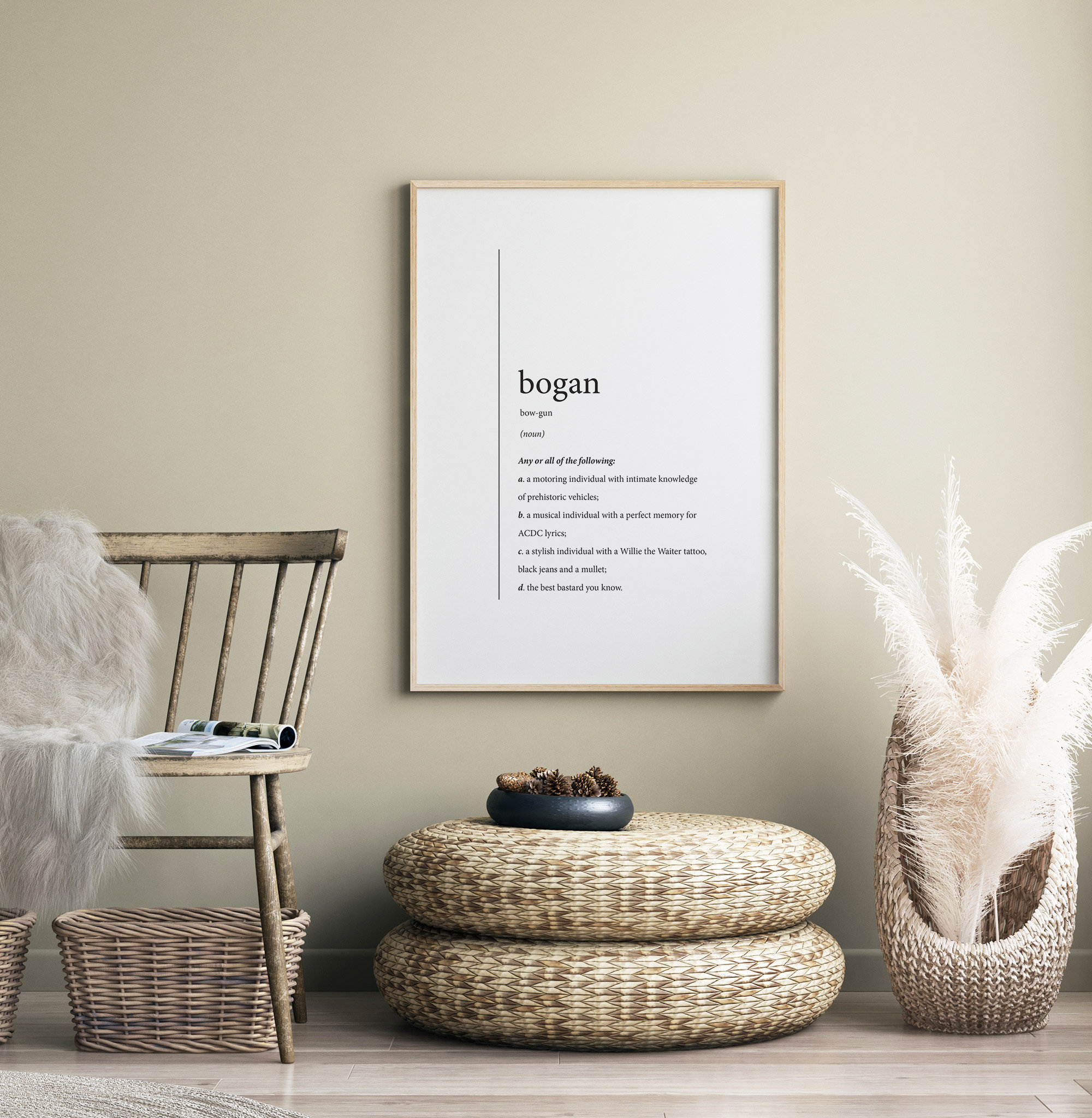 Funny Definition 'bogan' Print Australia Wall Art - Etsy