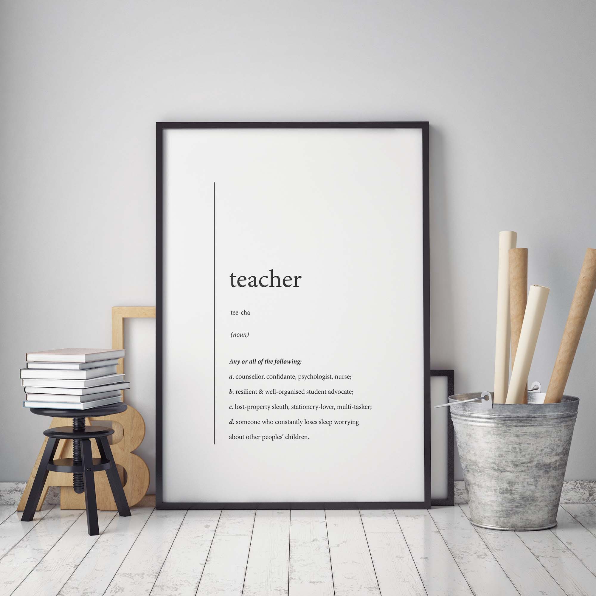 Best Teacher Ever Definition Printable Unique Teacher Office - Etsy