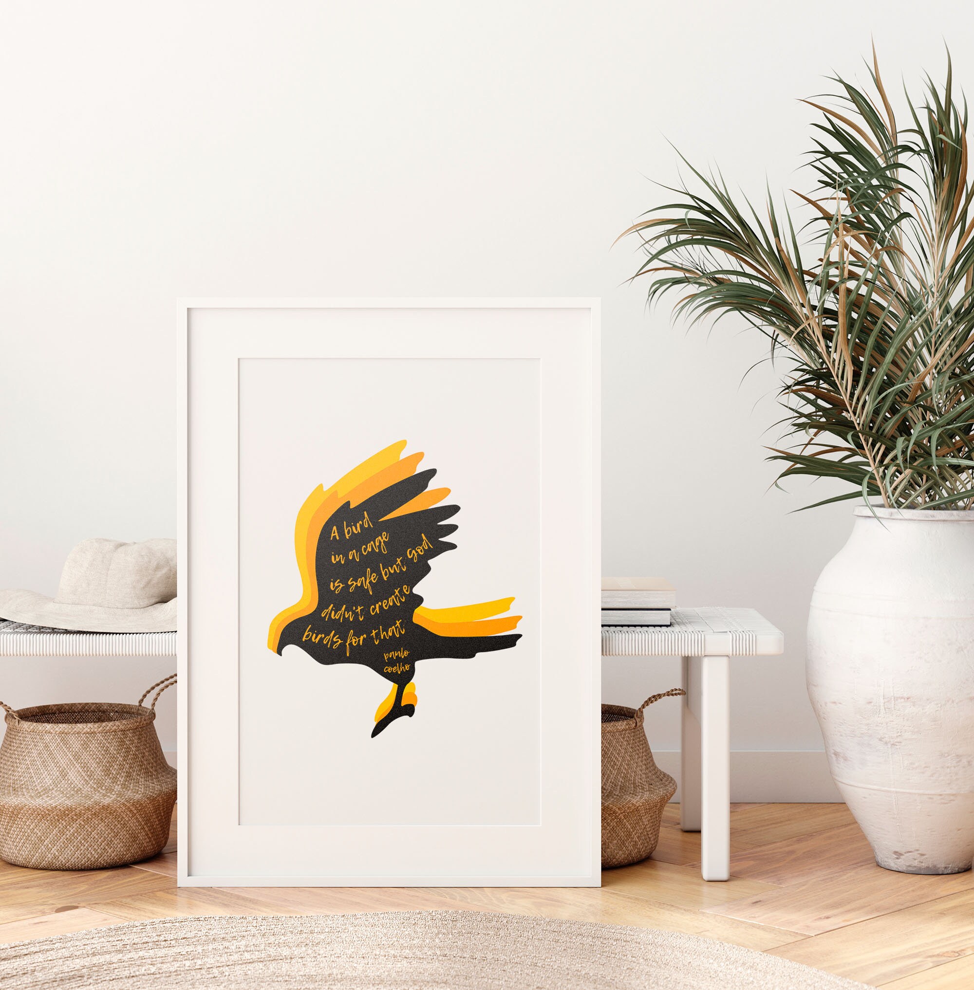 Bird Printable Literature Gift | 'A Bird in a Cage is Safe but God Didn ...