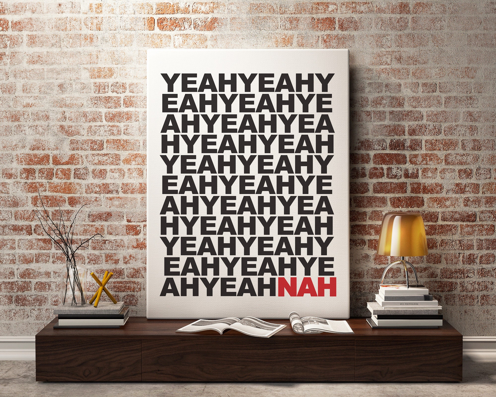 Funny Wall Decor Printable 'yeah Yeah Nah' Classic - Etsy