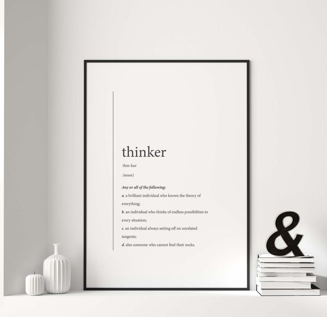 Thinker Definition Print | Funny Wall Art Dictionary Print | Gift for ...