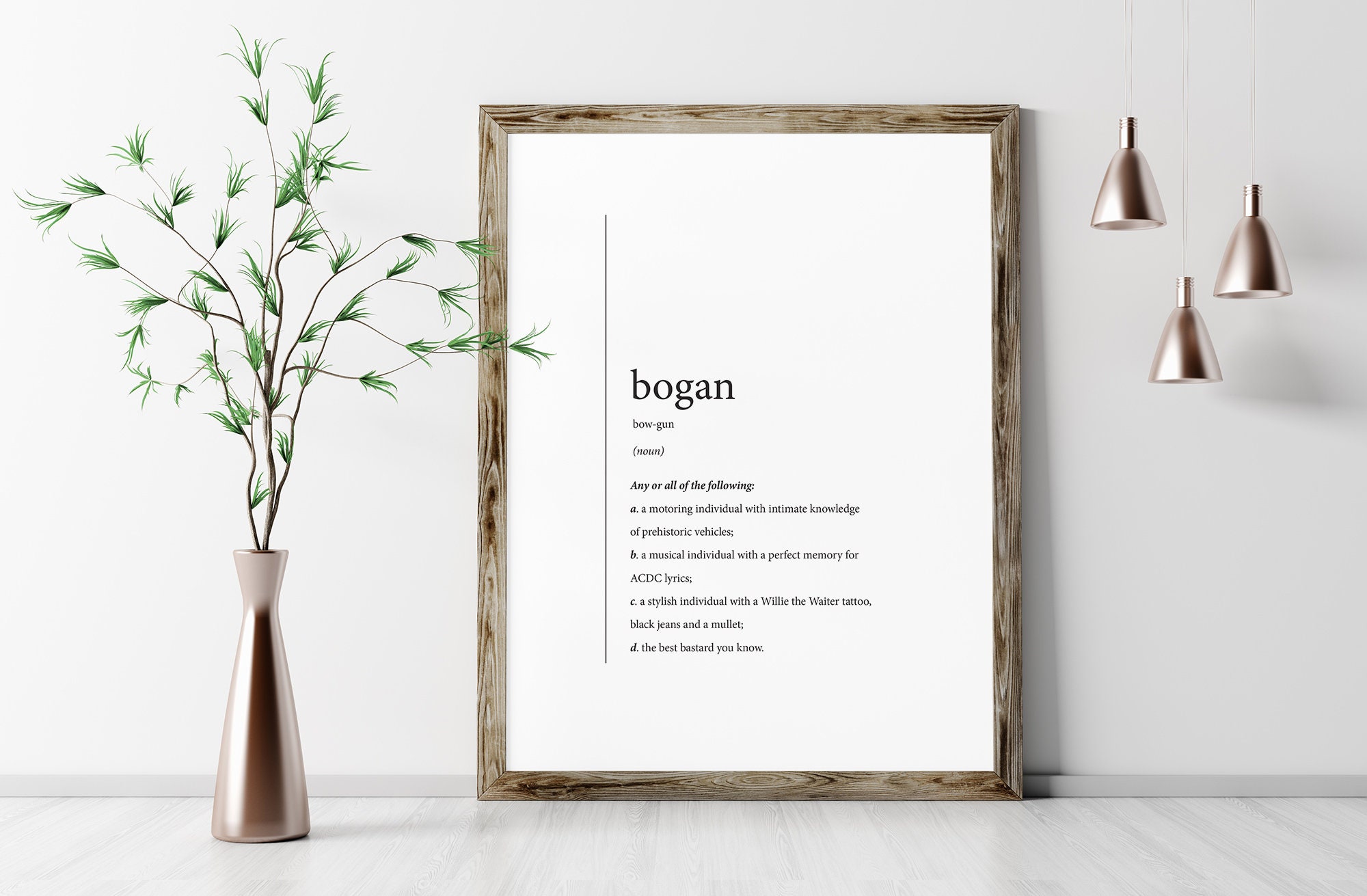 Funny Definition 'bogan' Print Australia Wall Art - Etsy