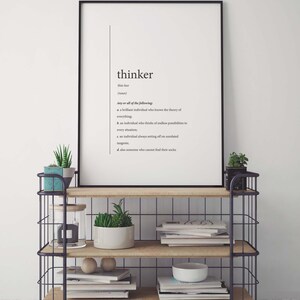 Funny 'thinker' Definition Printable | Gift for a Genius & Nerdy Gift ...