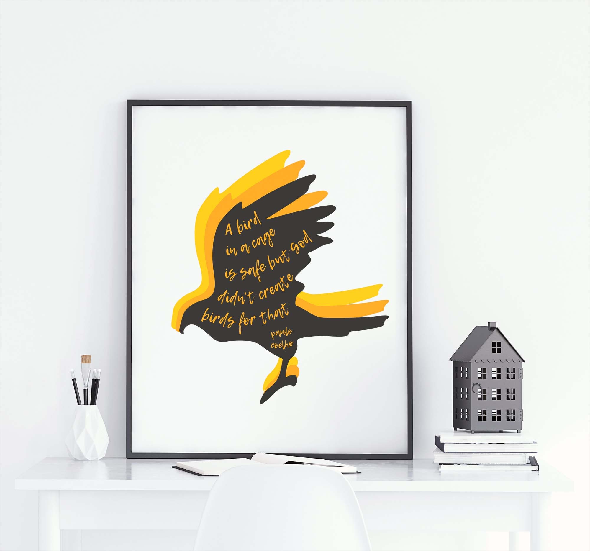 Bird Printable Literature Gift | 'A Bird in a Cage is Safe but God Didn ...
