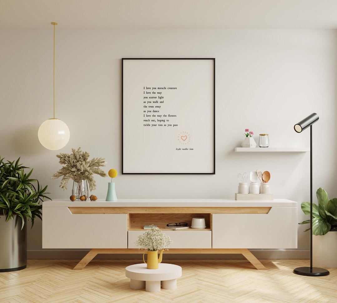 Printable Poem 'I Love You Miracle Creature' | Poetry Wall Print and ...